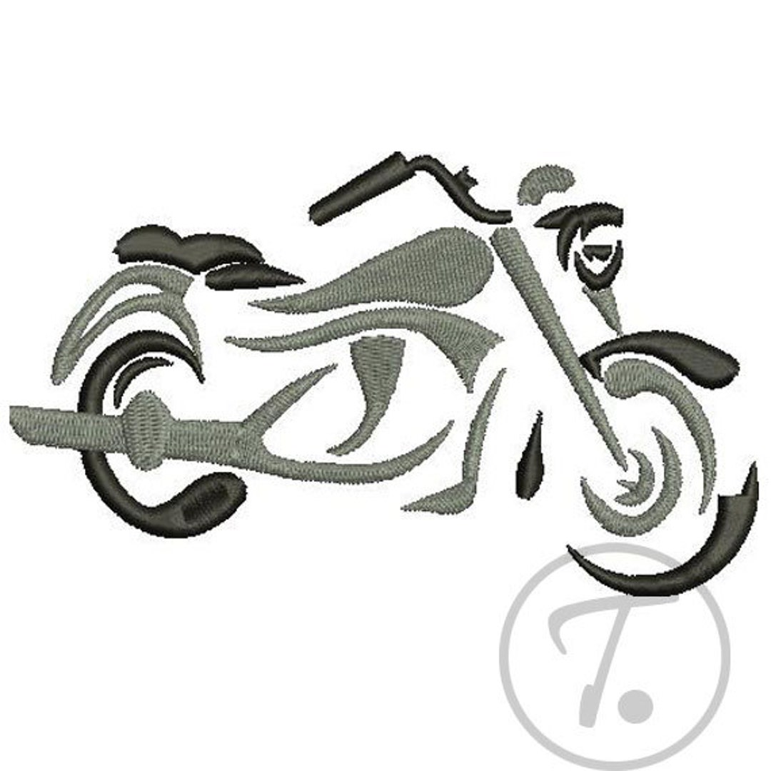 Motorcycle Embroidery in 4 Size. Cruiser Bike. Embroidery Design ...