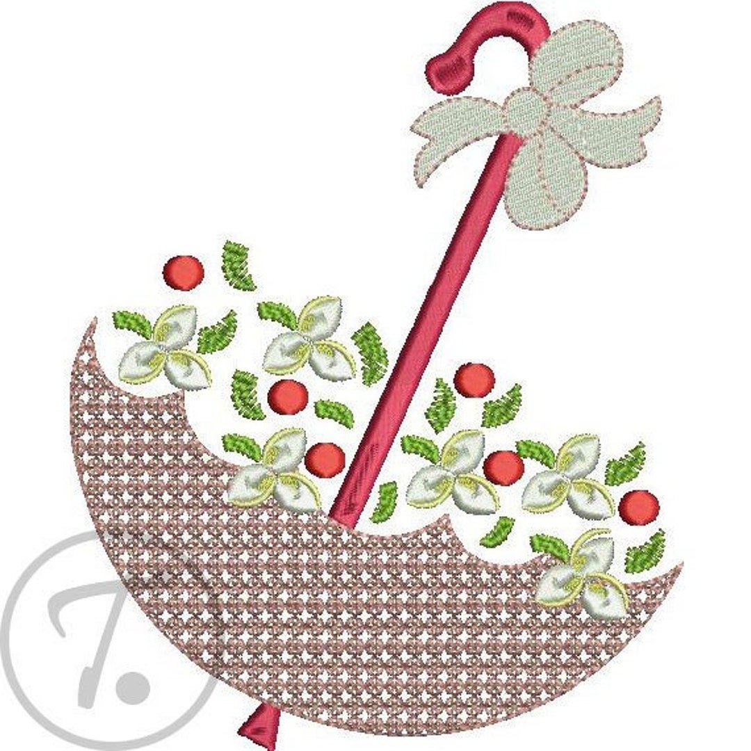 Embroidery of Umbrella. Design of Open Umbrella. Easy to Do Applique ...