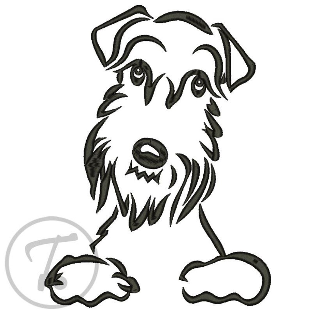 Schnauzer Dog Embroidery Design: 4 Sizes Pet Pattern (digital Download ...