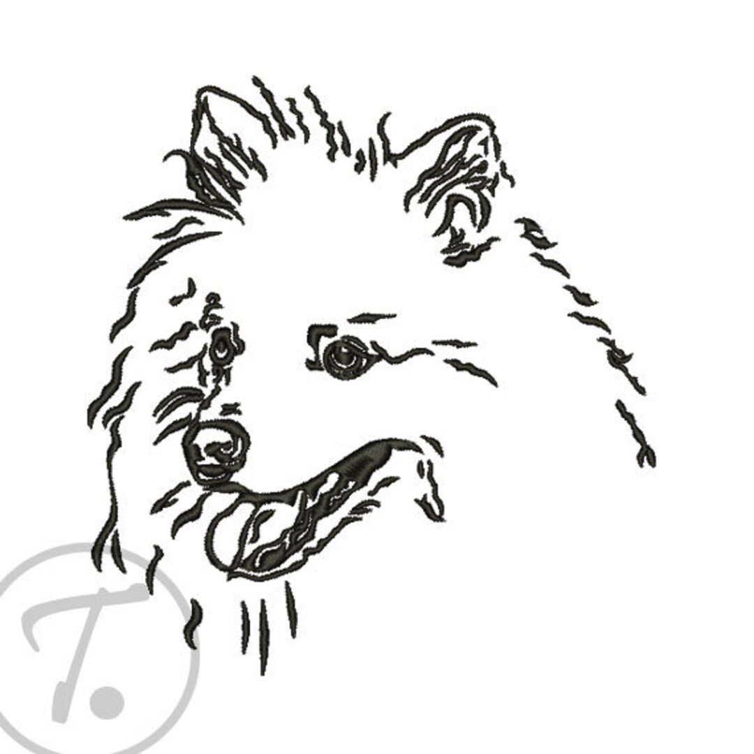 Japanese Spitz Dog Embroidery Design. 3 Size. Spitz Dogs Embroidery ...