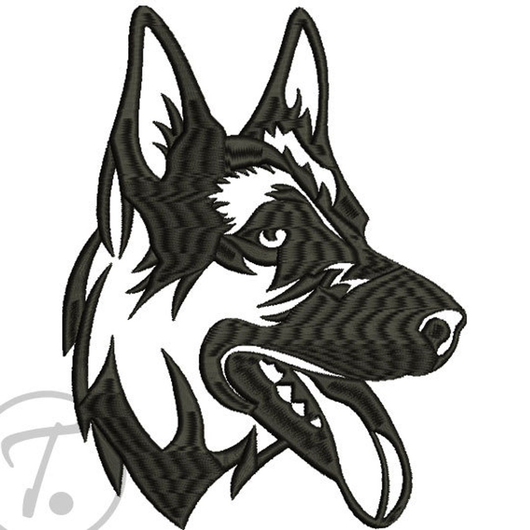 German Shepherd Dog Embroidery Design in 5 Sizes. German Shepherd Dogs ...