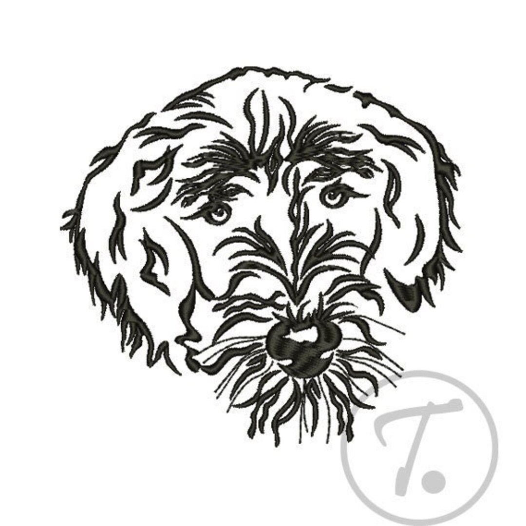 German Wirehaired Pointer Embroidery Design: 3 Size Dog Portrait ...