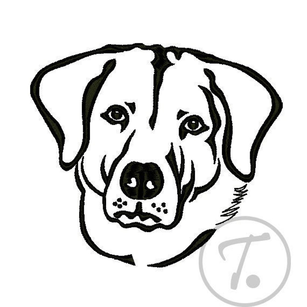 Labrador Retriever Dog Embroidery Design. 4 Size Dogs Embroidery Design ...