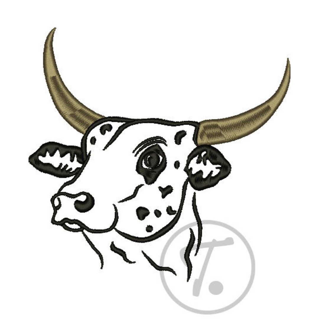 Farm Animal Embroidery Longhorn Cattle Embroidery Design. - Etsy