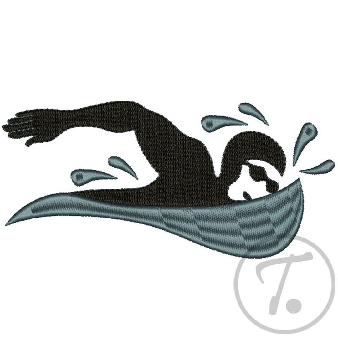 Swimmer Embroidery Design: Water Sport Motif, 5 Sizes, Pattern (digital ...