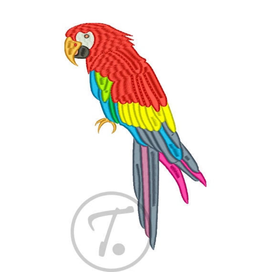 Birds Embroidery Design Macaw Parrot 4 Size. Parrot Embroidery Design ...