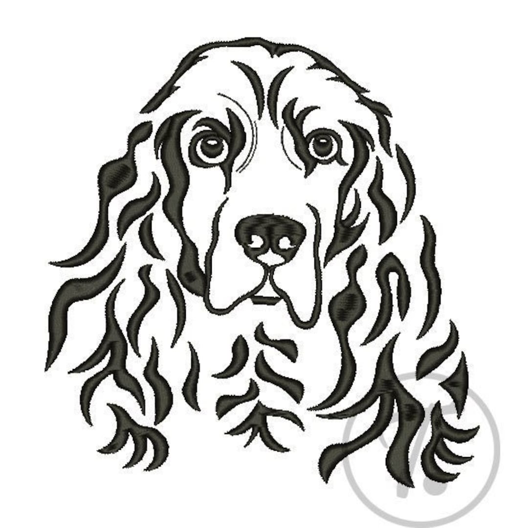 Cocker Spaniel Dog Embroidery Design. Dogs Embroidery Design in 4 Size ...
