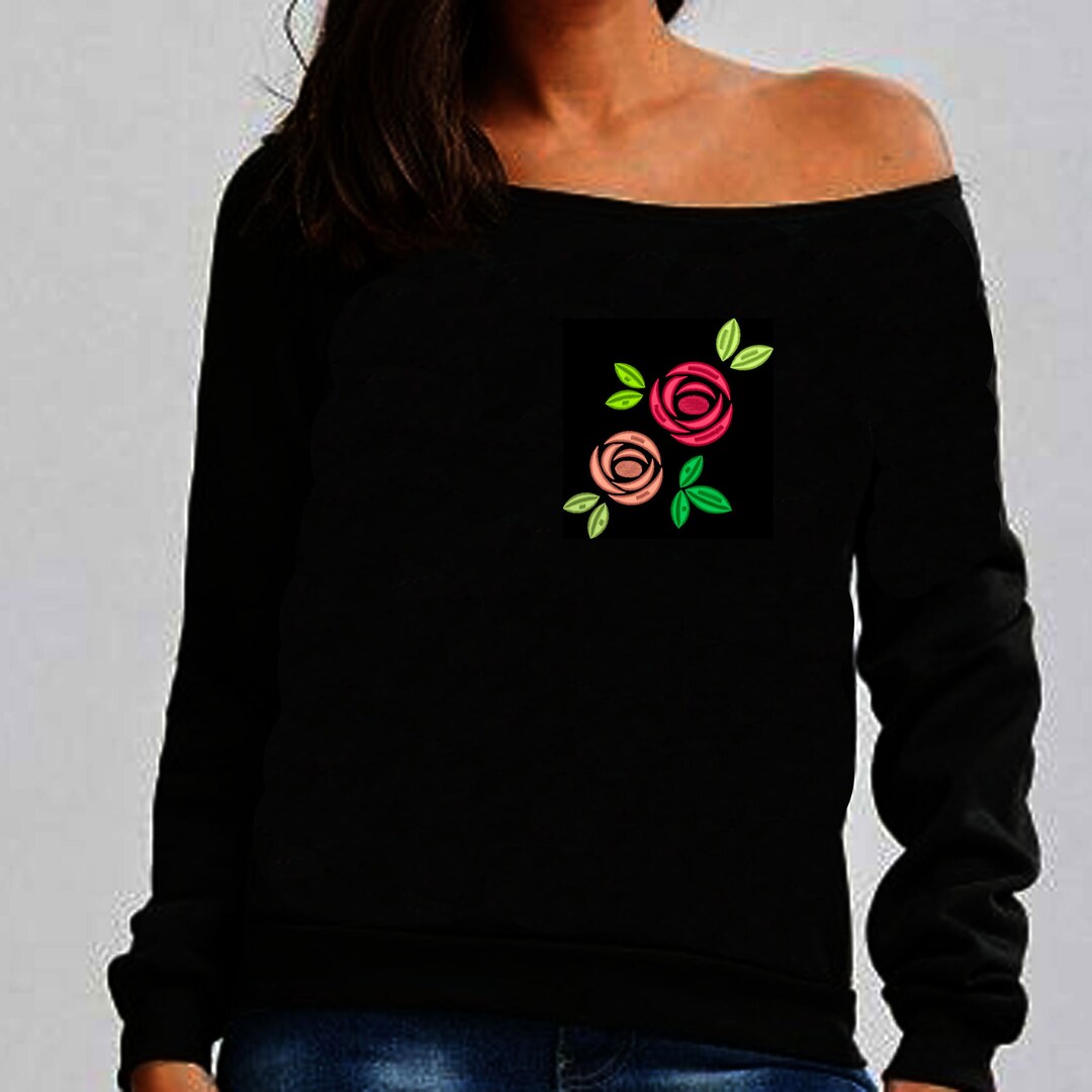 Female Clothes Embroidery. Flower Design in 4 Size. for T-shirts and ...