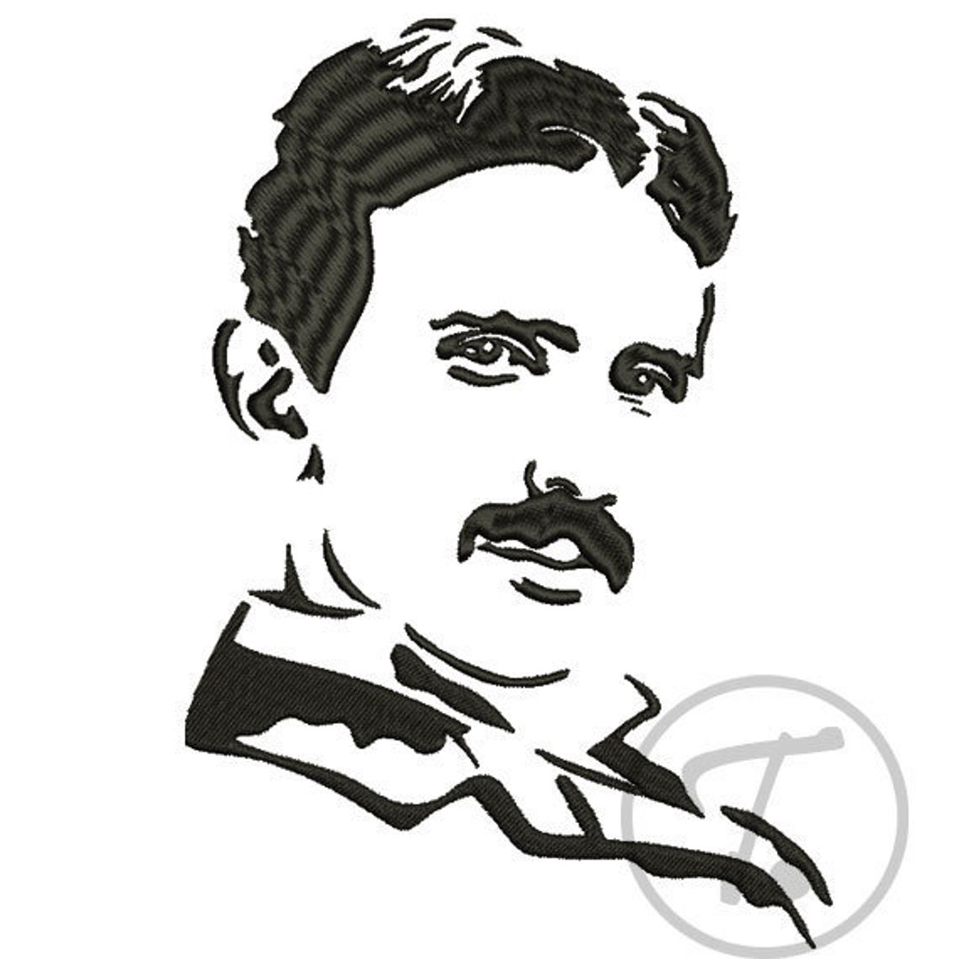 Portraits Embroidery Design. Famous Scientist Tesla in 3 Size ...