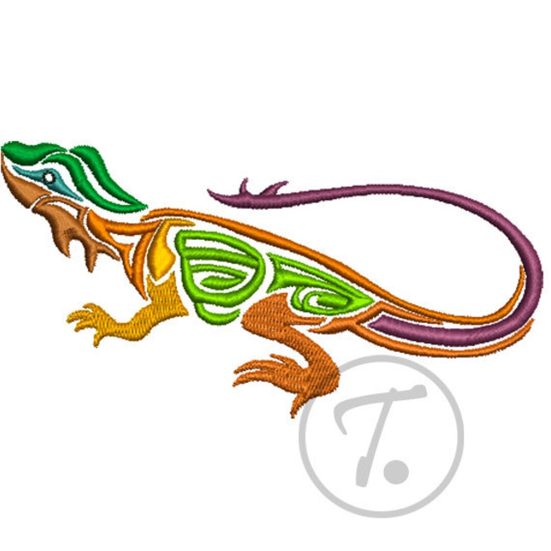 Lizard Embroidery Design in 3 Size. Strange Pets. Embroidery of Lizard ...