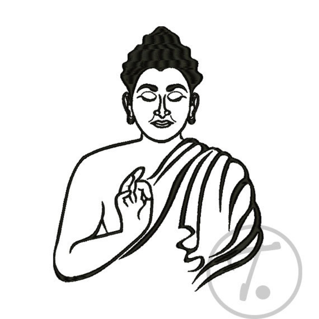 Buddha Portrait Embroidery Design: Religious Symbol (digital Pattern ...