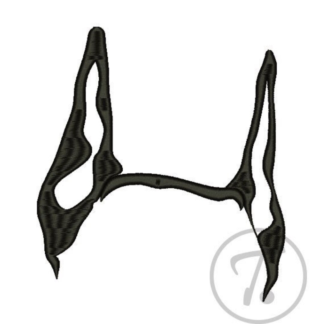 Doberman Ears Design. Embroidery Design of Dogs Ears Outline. 4 Size ...