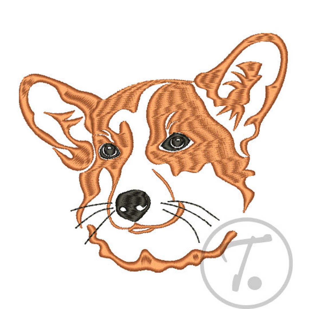Welsh Corgi Dog Embroidery Design. 4 Size Dogs Embroidery Design. Pet ...