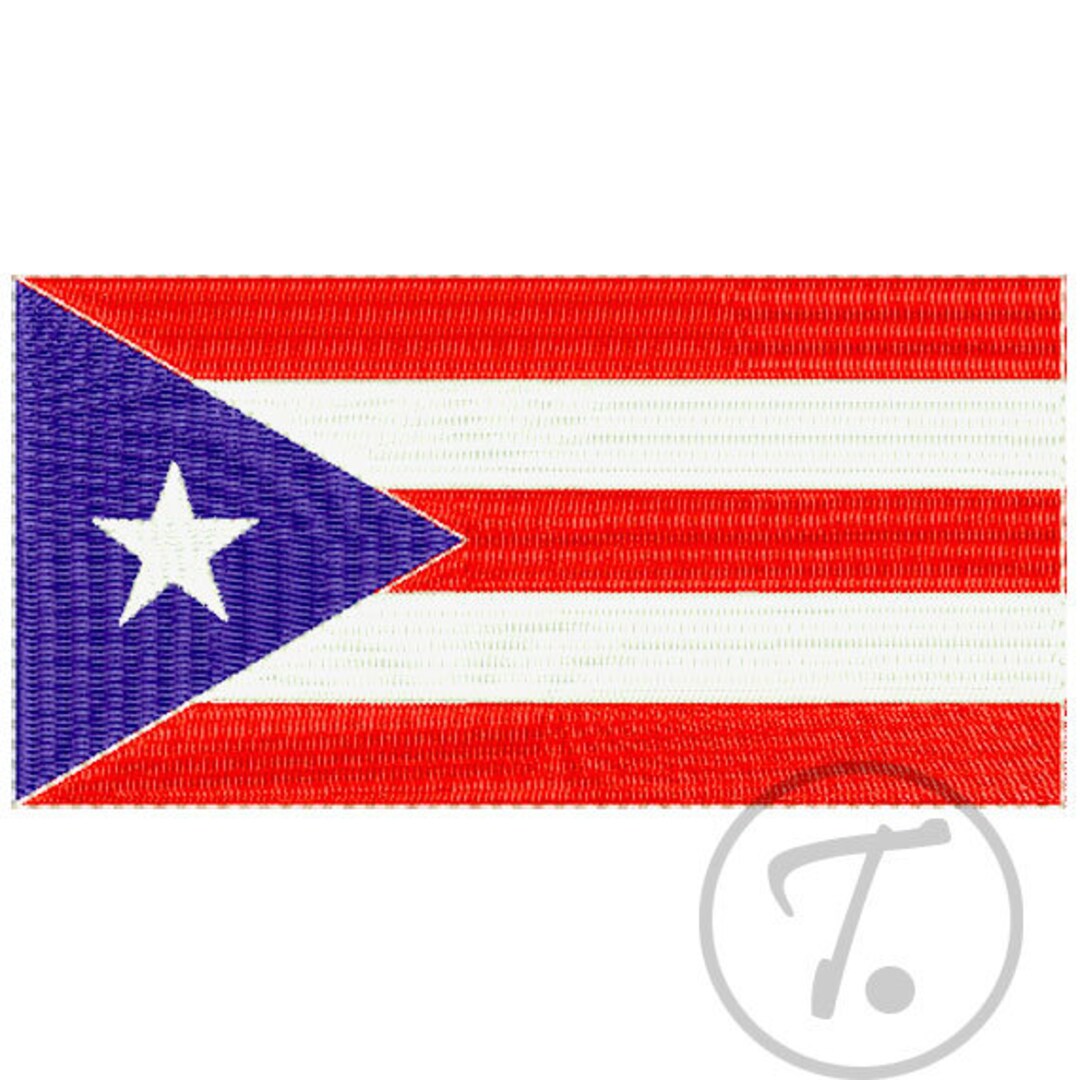 Flag Embroidery Design. Puerto Rico Flag Embroidery Design. Flag in 4 ...