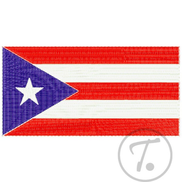 Puerto Rico Flag Embroidery Design - Etsy