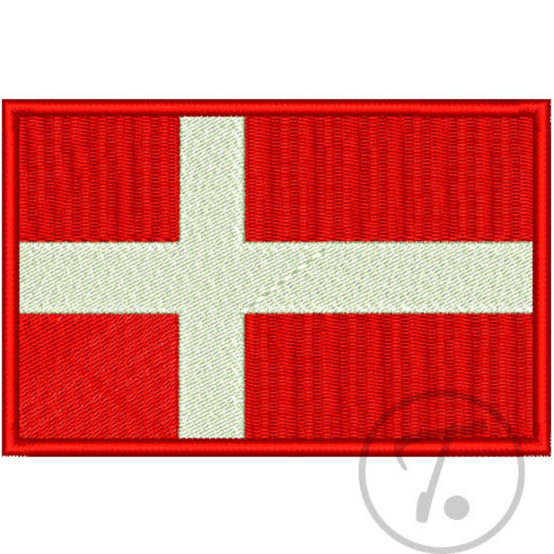 Flag Embroidery Design. Denmark Flag Embroidery Design. Flag Design in ...