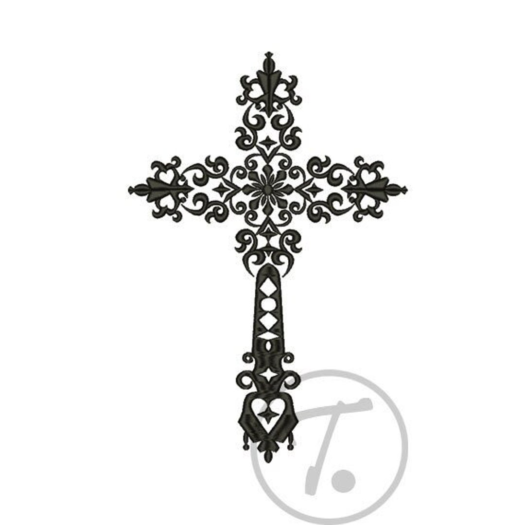 Religious Embroidery Design. Religious Symbol Christian Cross ...