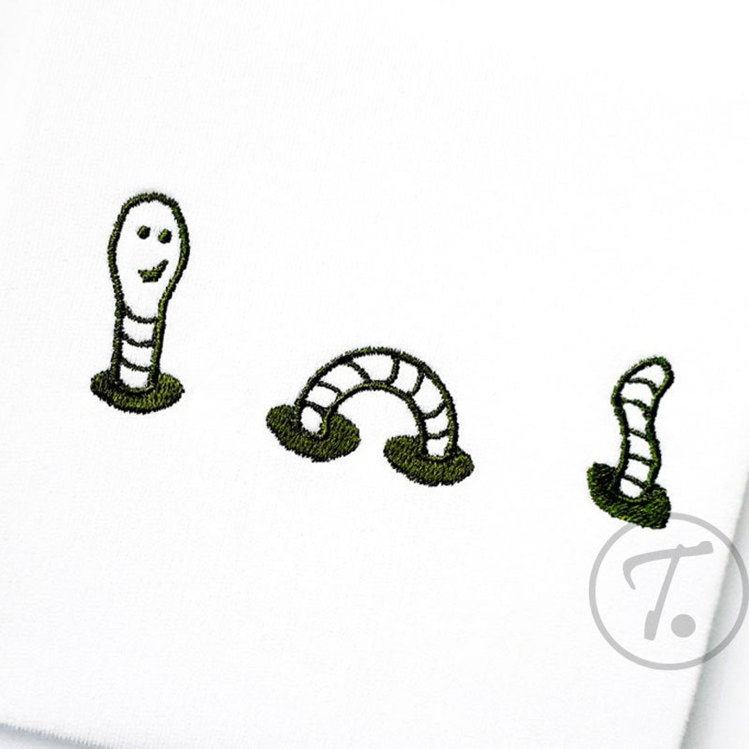 Animal Embroidery Design. Worm Embroidery Design in 3 Size. Pet Design ...