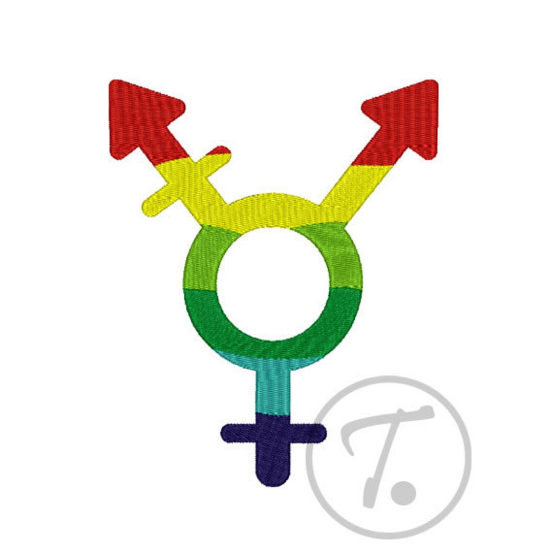LGBT Embroidery Pride Parade Symbol in 5 Sizes Symbol for Transgender ...
