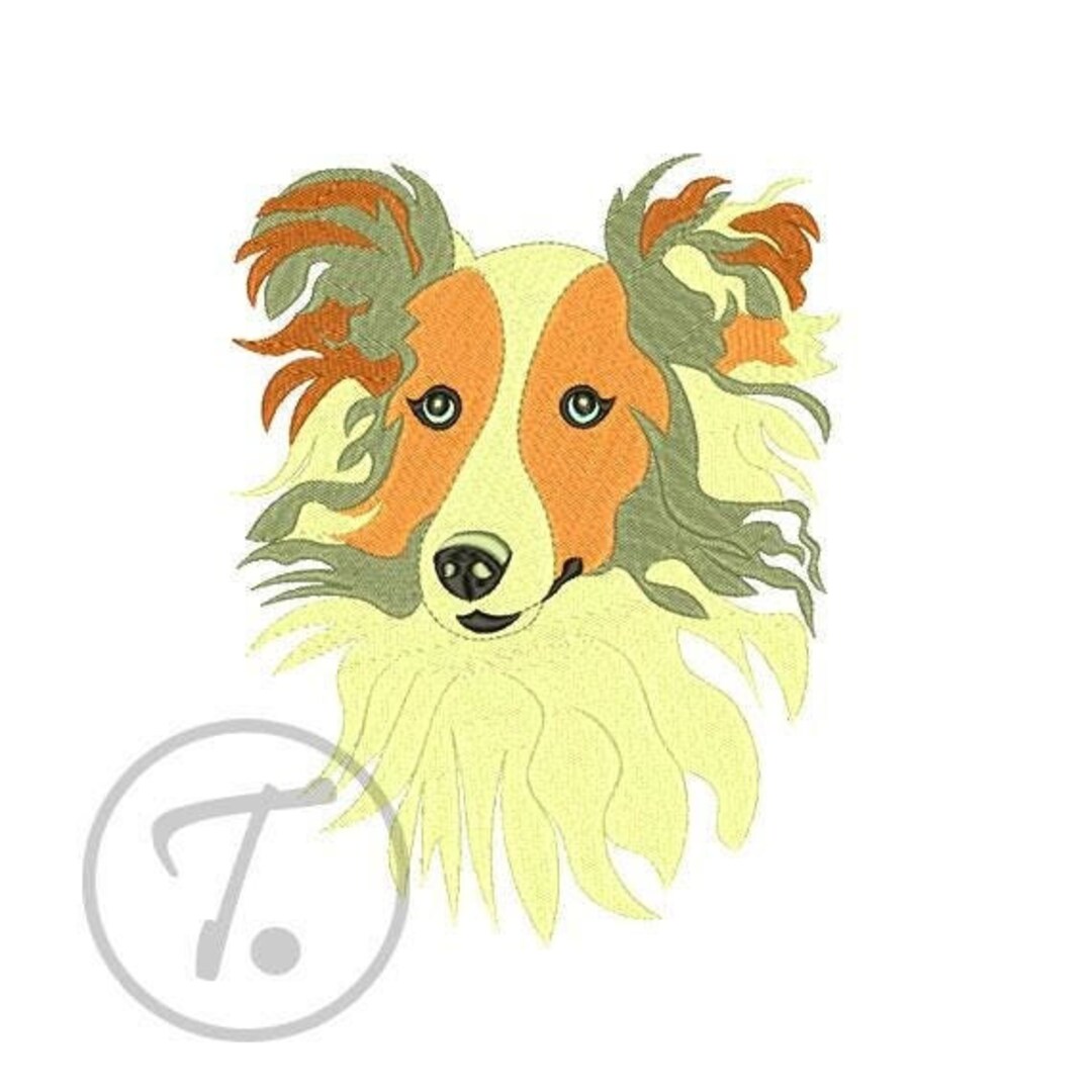 Dog Sheltie Embroidery Sheltie Dogs in 4 Sizes Animal Embroidery Pets ...