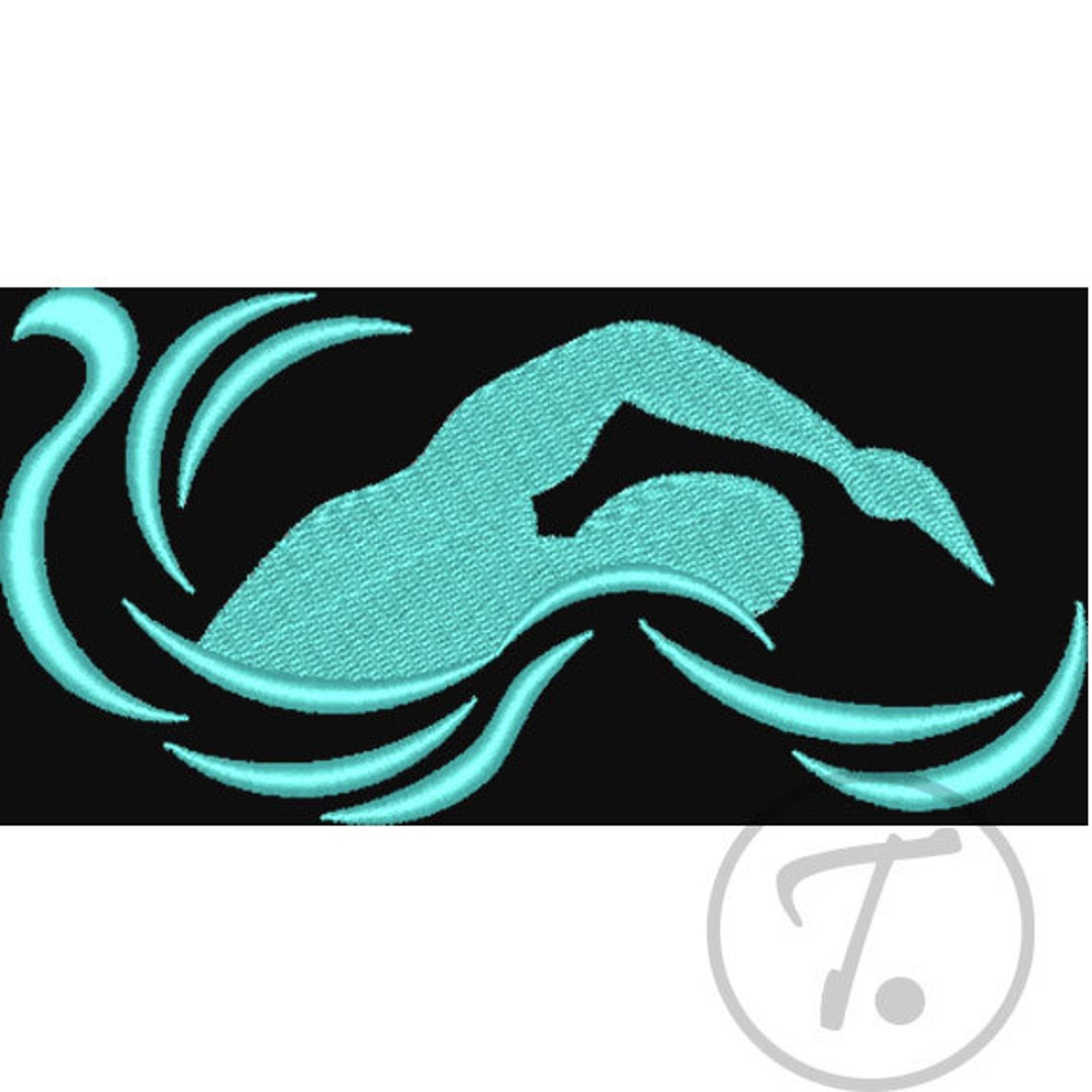 Swimming Embroidery Design. Sport Embroidery Design. Swimmer in 5 Sizes ...