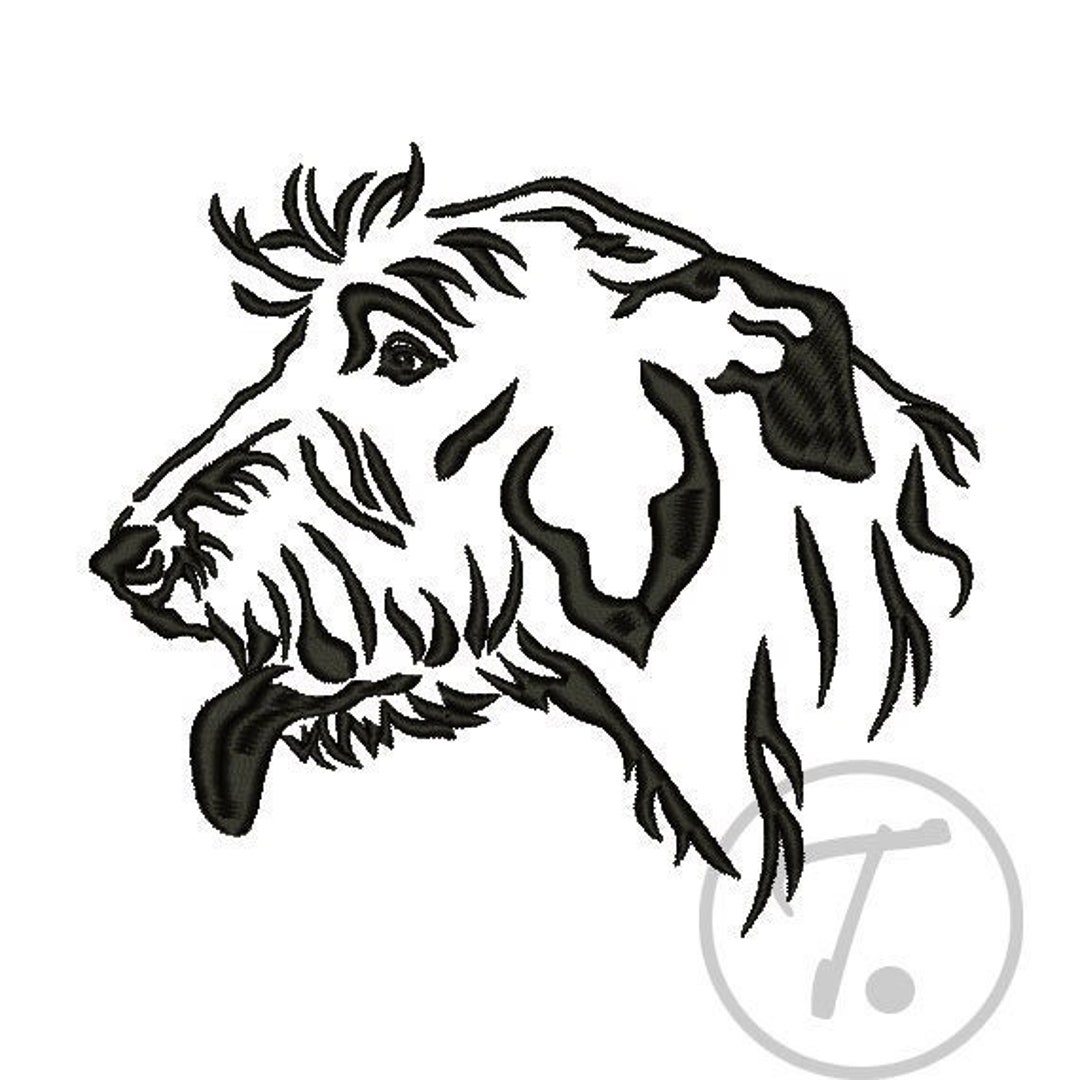 Irish Wolfhound Dog Embroidery Design. Dogs Embroidery in 4 Size. Pet ...