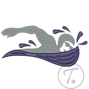 Sport Embroidery Design. Swimming Embroidery Design. Swimmer in 5 Sizes ...