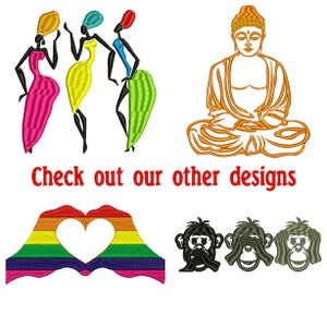 Religious Symbol Embroidery Design. Kikazaru Monkey Embroidery Design ...