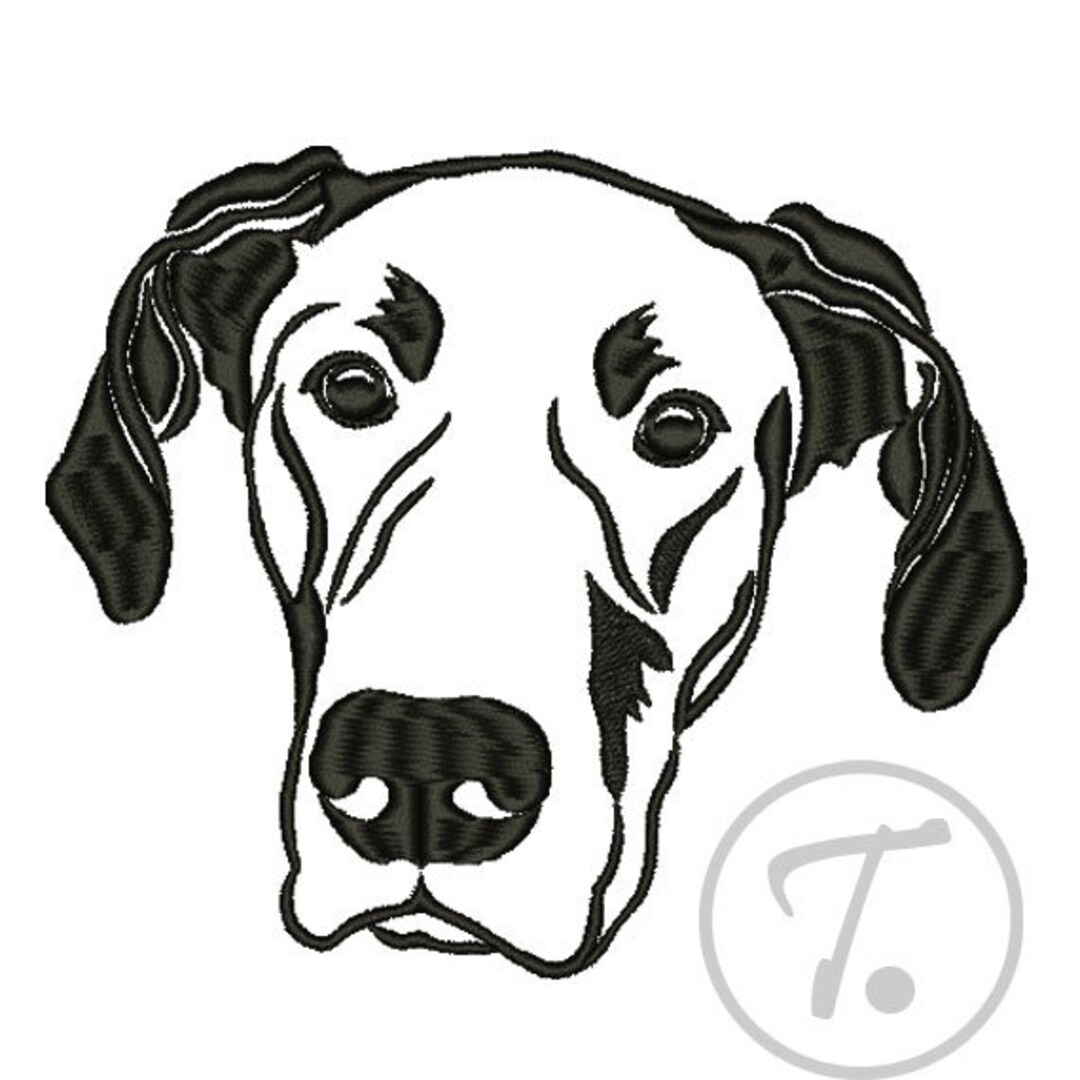 Great Dane Dog Embroidery Design in 4 Size. Dogs Embroidery Design. Pet ...