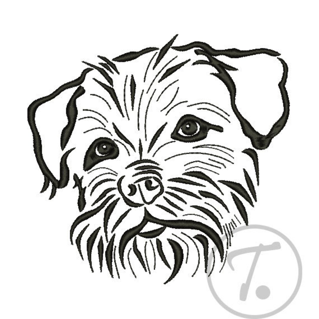 Border Terrier Dog Embroidery Design. Border Terrier in 4 Size. Toy Dog ...