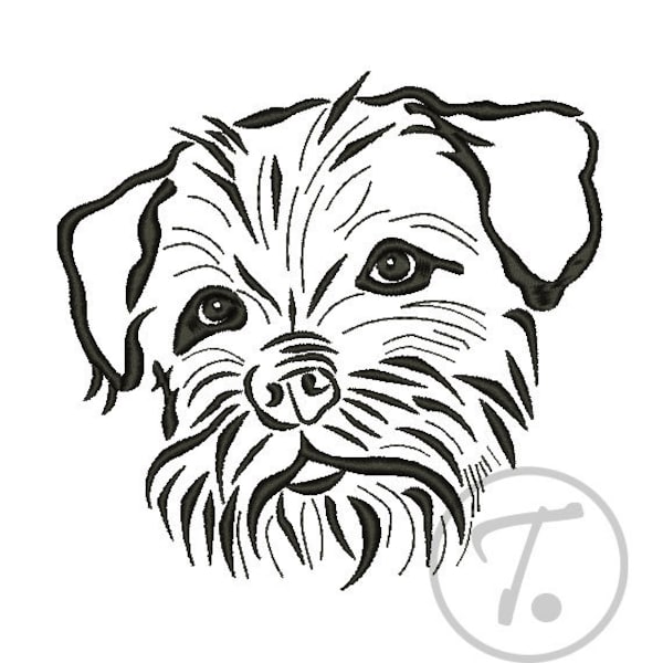 Border Terrier Embroidery Design - Etsy