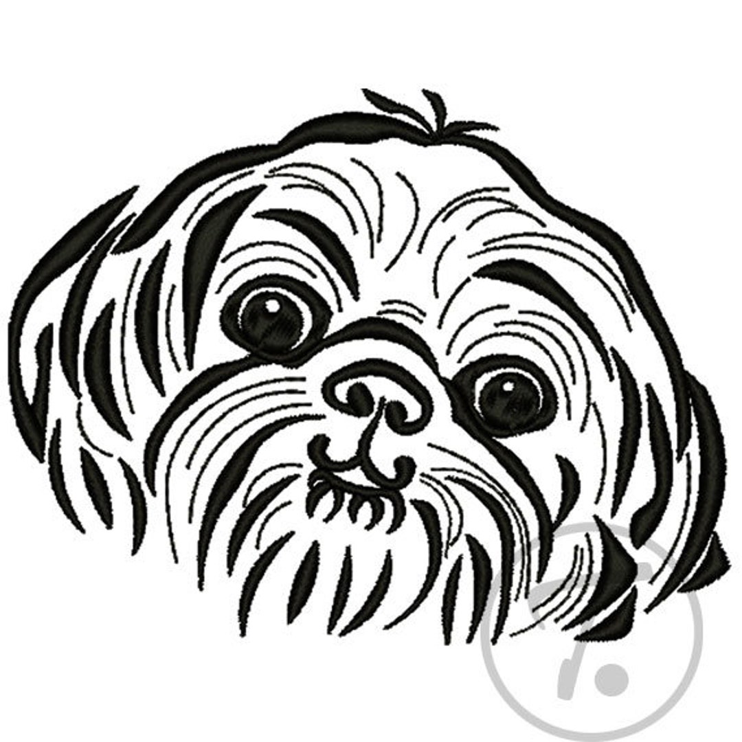 Shihtzu Dogs Embroidery Design. Shih Tzu Dog in 4 Sizes. Pets Design ...