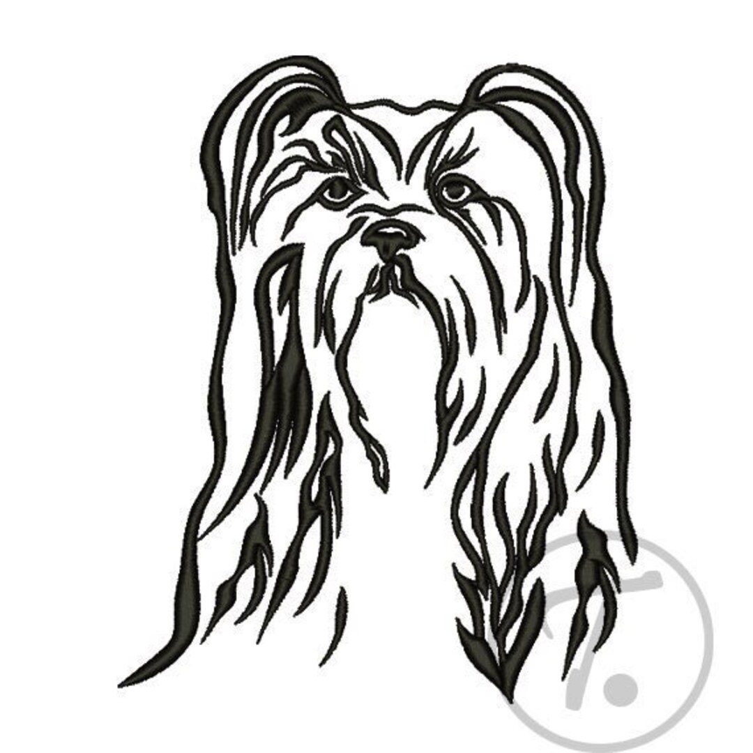 Lhasa Apso Dog Embroidery Design in 3 Size. Lhasa Apso Dogs Embroidery ...