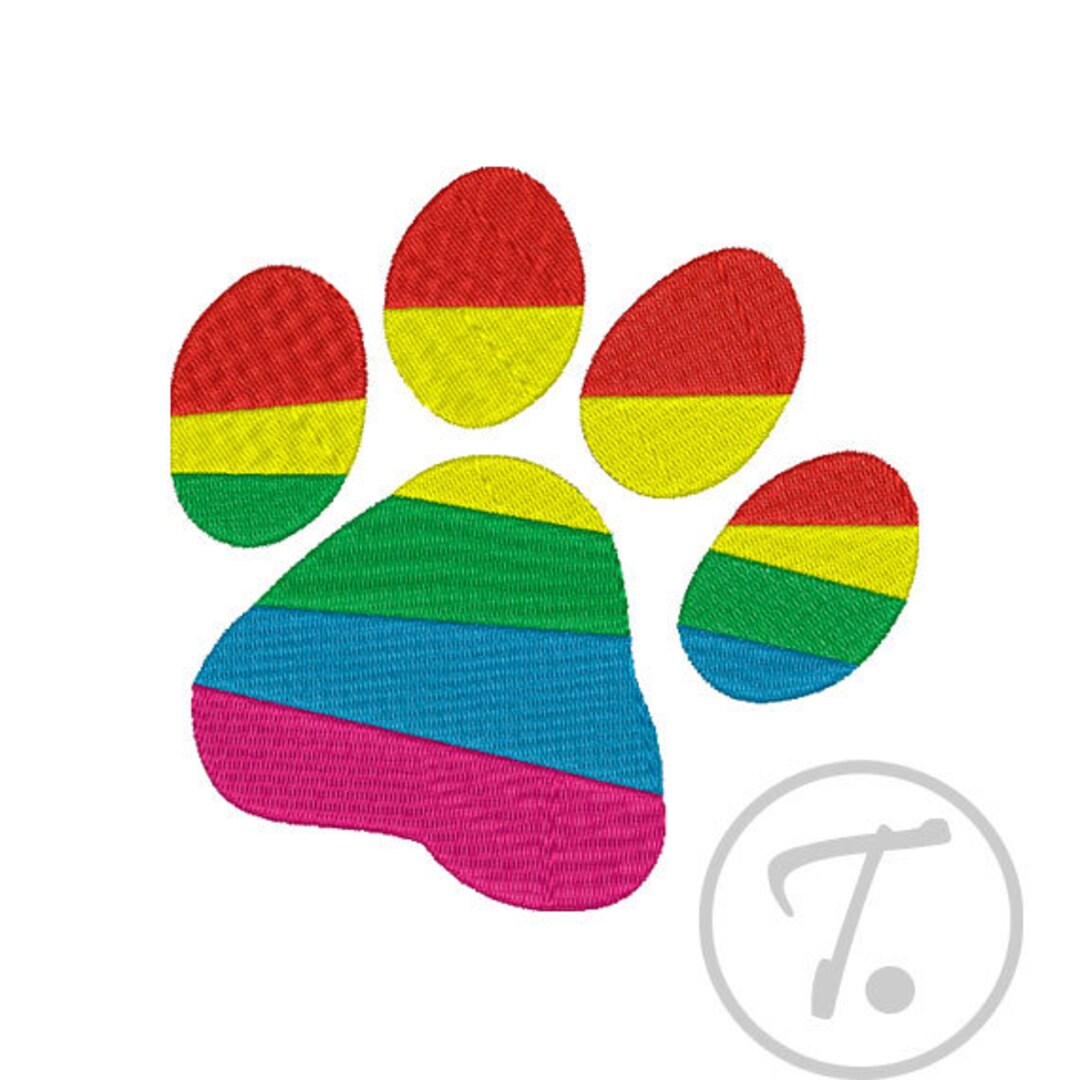 LGBT Embroidery Pride Parade Symbol in 4 Size LGBT Paw for Pet Fans ...