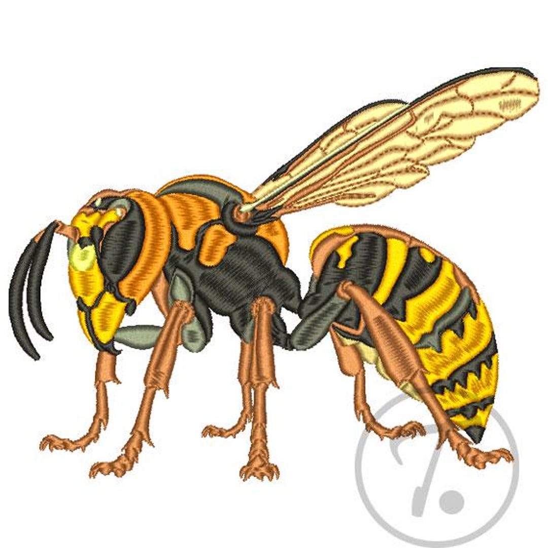Hornet Embroidery in 3 Size. Animals Hornet Rare Pets Embroidery of ...