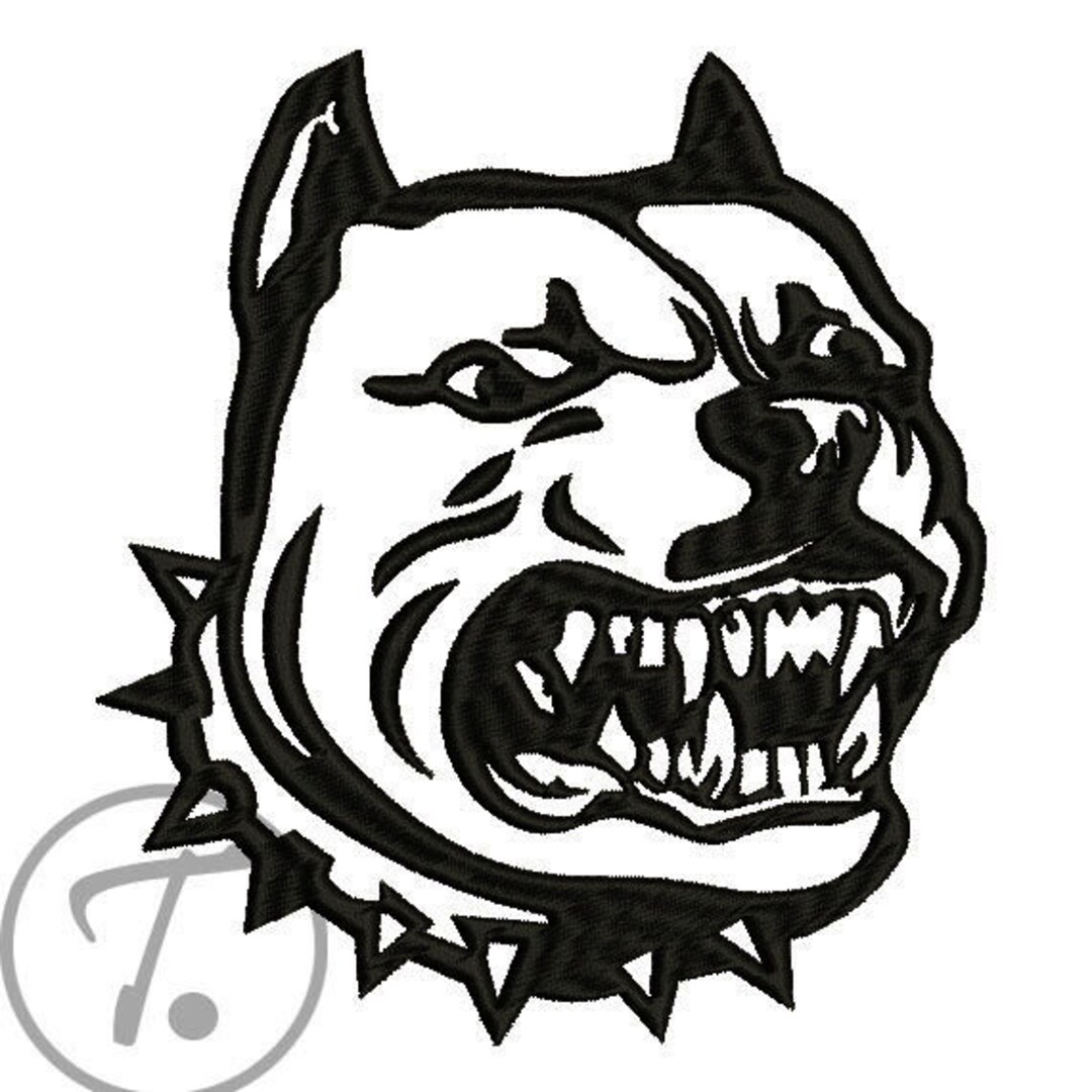 Pit Bull Dog Embroidery Design. Pit Bull Dogs Embroidery. Pets Design ...