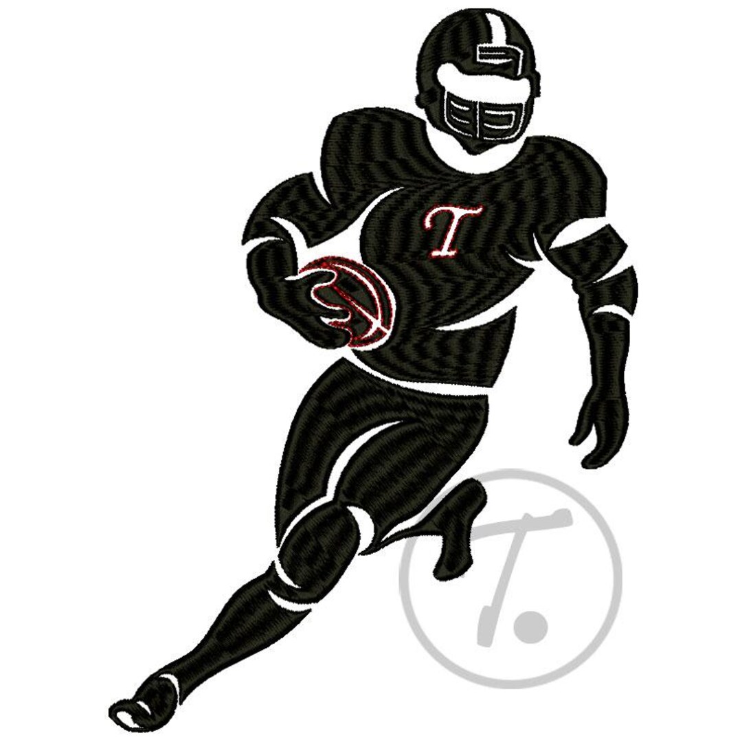 Football Player Embroidery Design: Sports Motif, 5 Sizes (digital ...