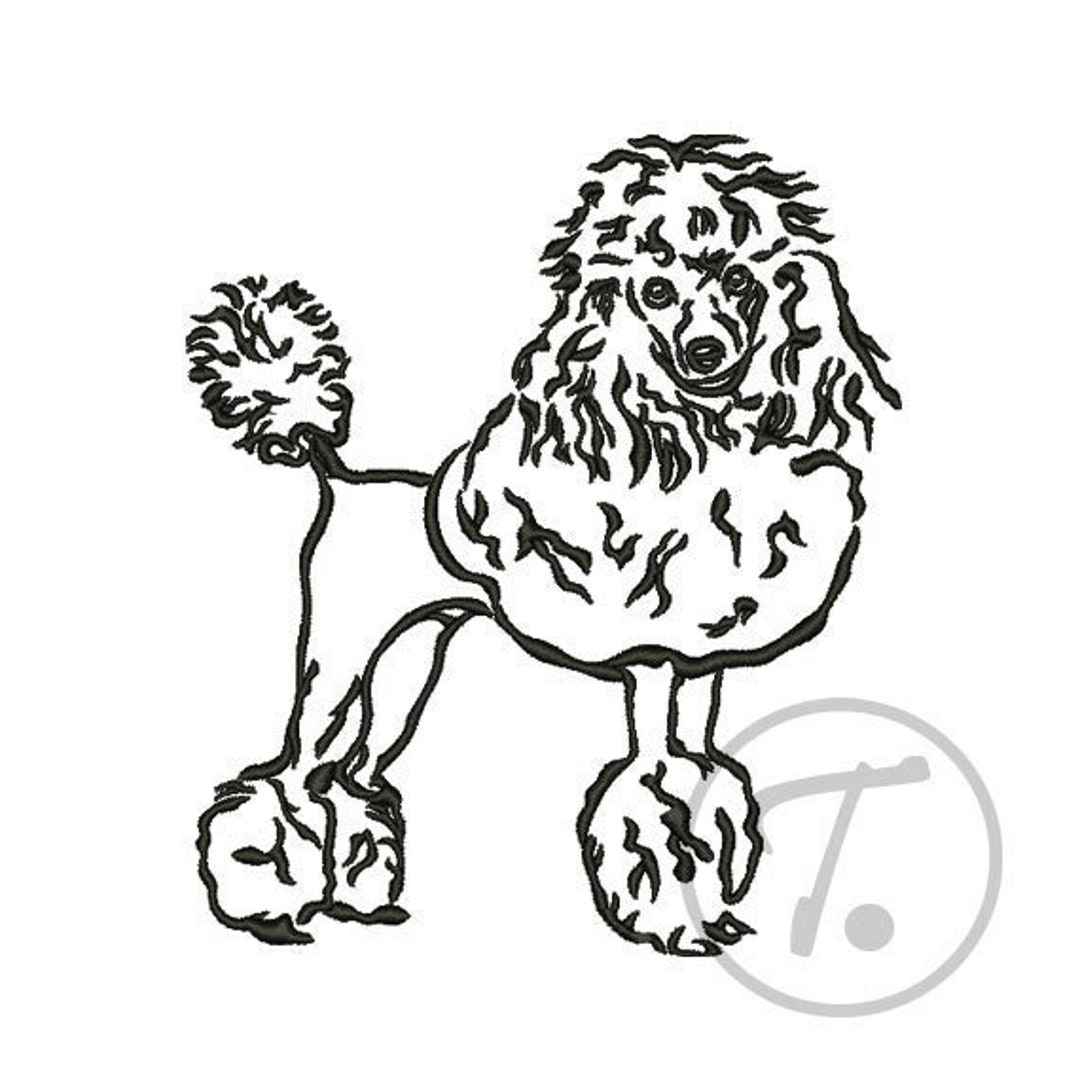 Poodle Dog Embroidery Design in 4 Size. Poodle Dog Embroidery Pet ...
