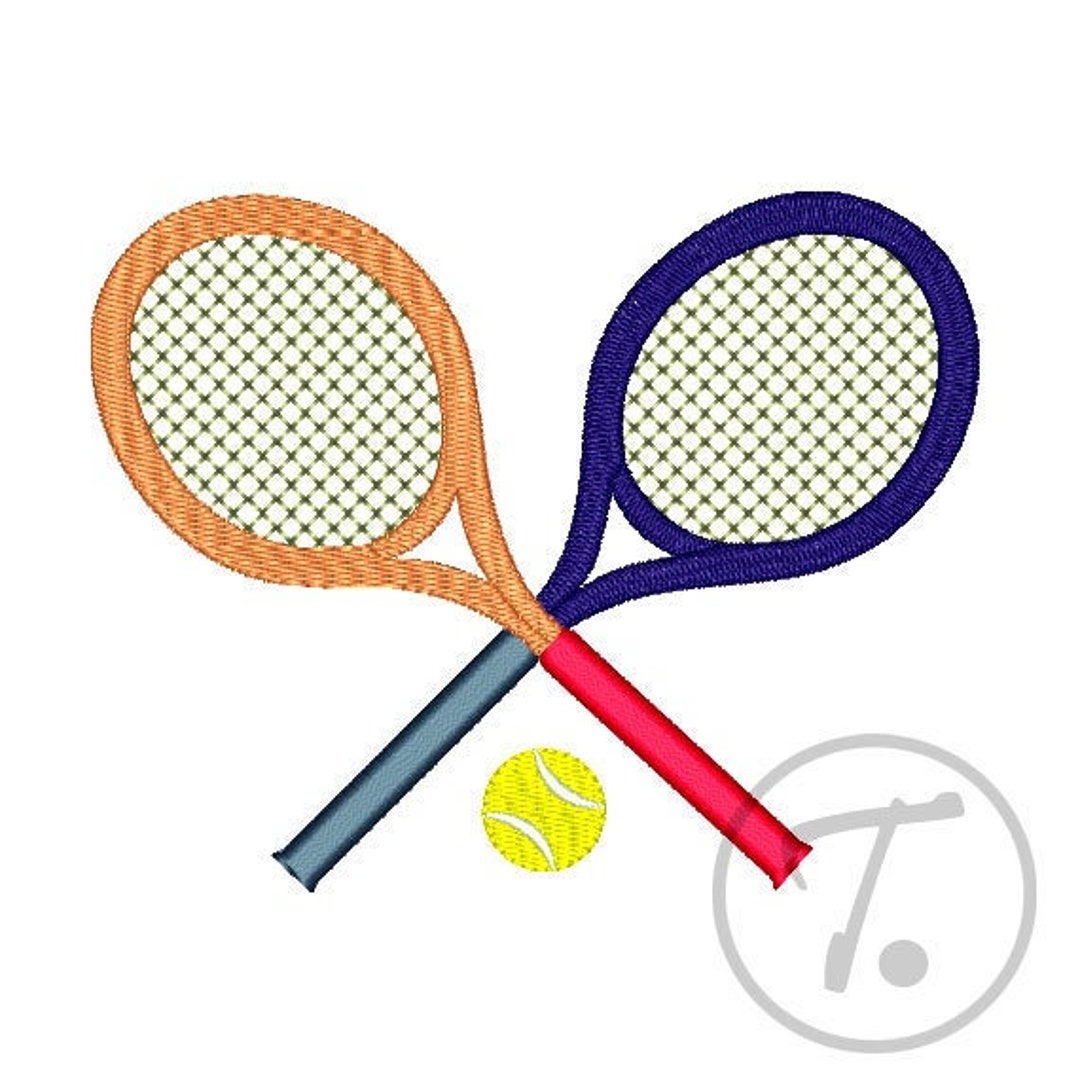 Tennis Embroidery Design. Sport Embroidery Design. Tennis Rackets in 5 ...