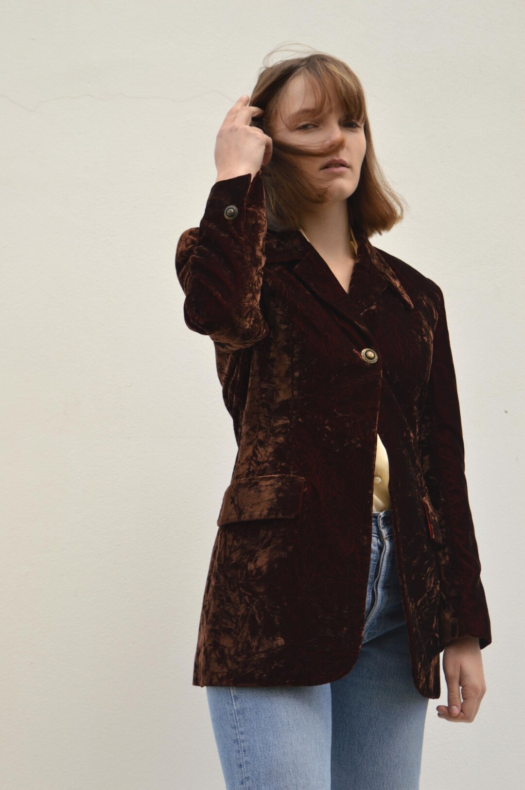 Vintage Brown Velvet Jacket - Etsy