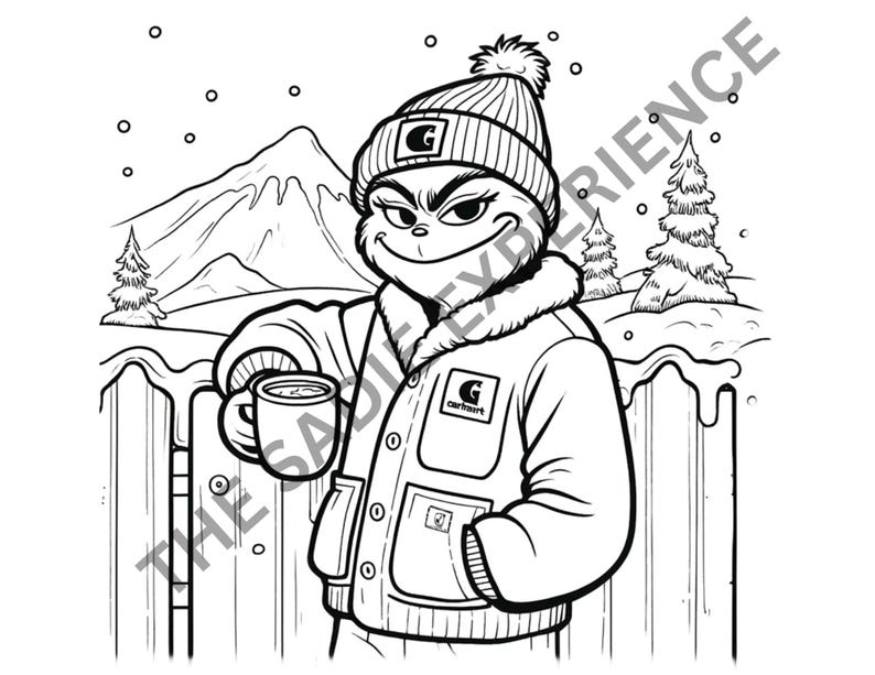 Grinch-themed Coloring Pages | Printable Holiday Fun - Etsy