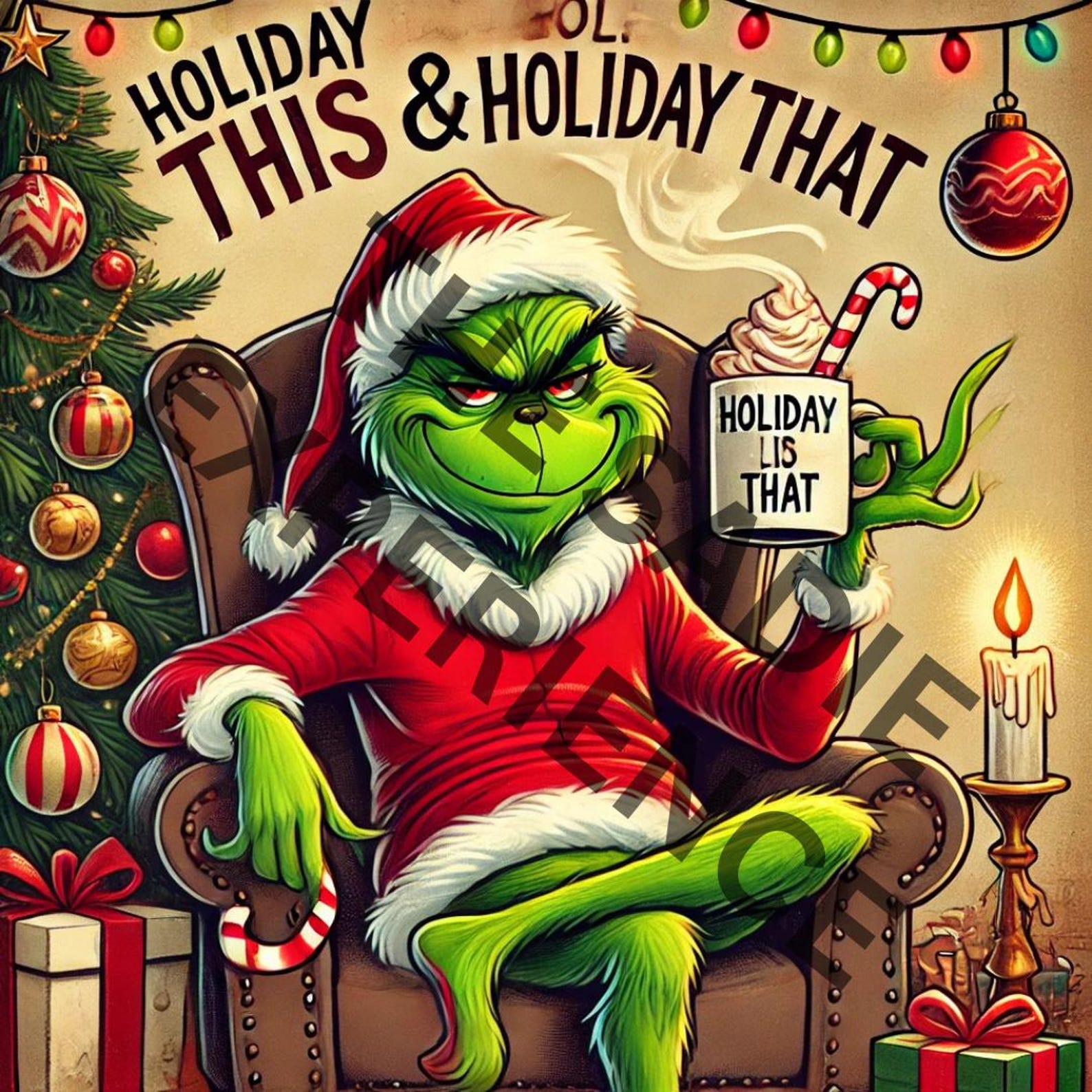 Grinch Christmas Designs Wallpaper PNG Digital File ONLY - Etsy