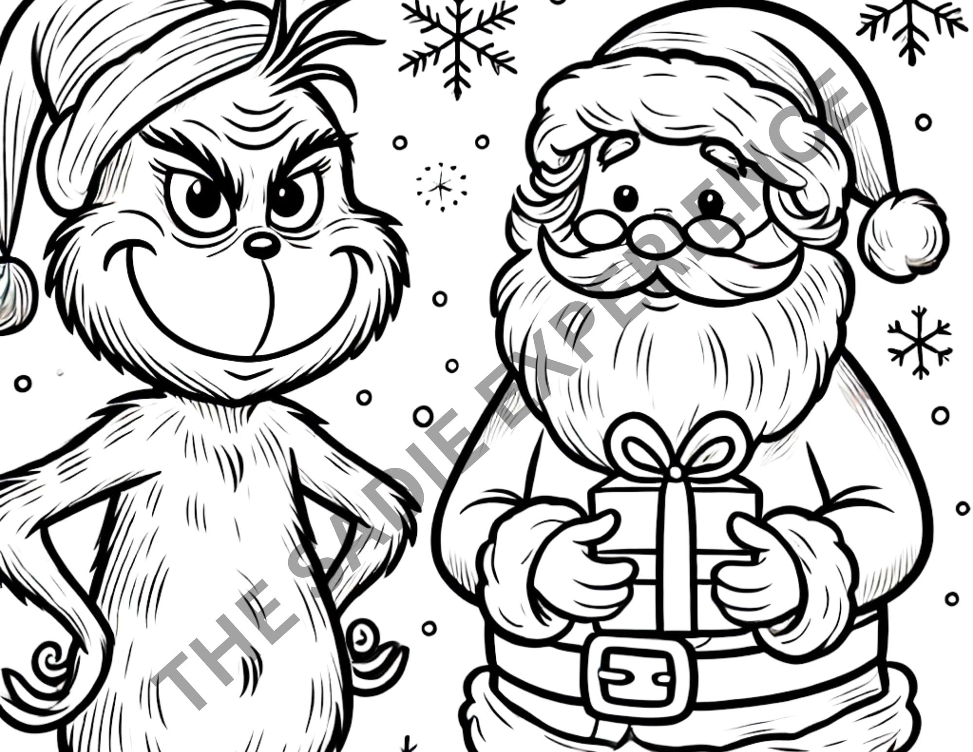 Grinch-themed Coloring Pages | Printable Holiday Fun - Etsy