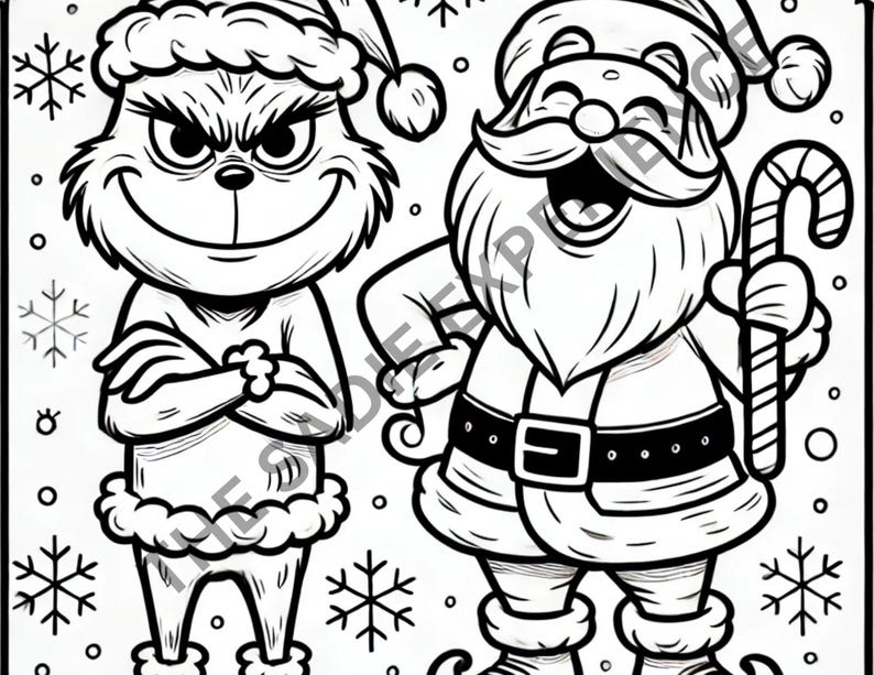 Grinch-themed Coloring Pages | Printable Holiday Fun - Etsy