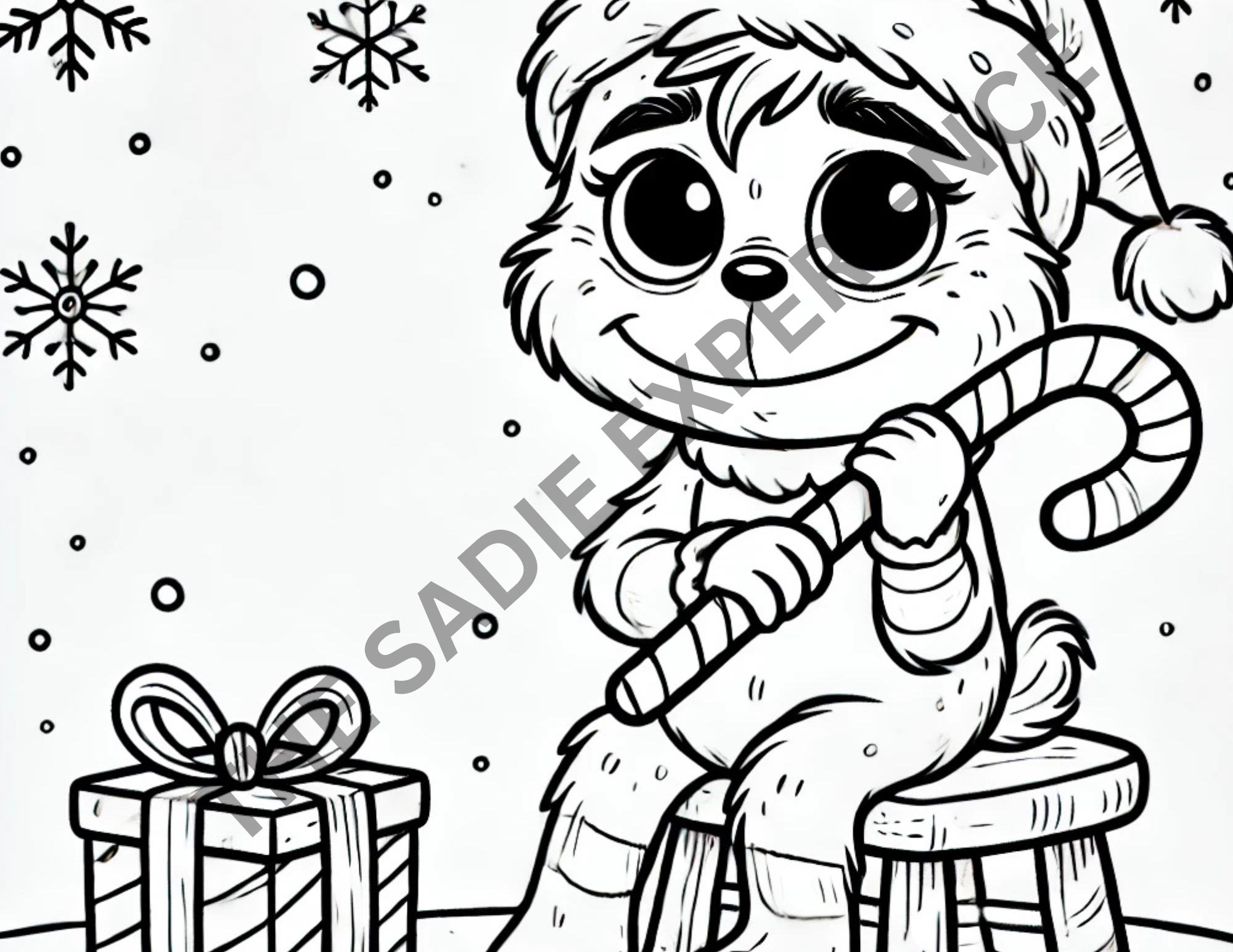Grinch-themed Coloring Pages | Printable Holiday Fun - Etsy