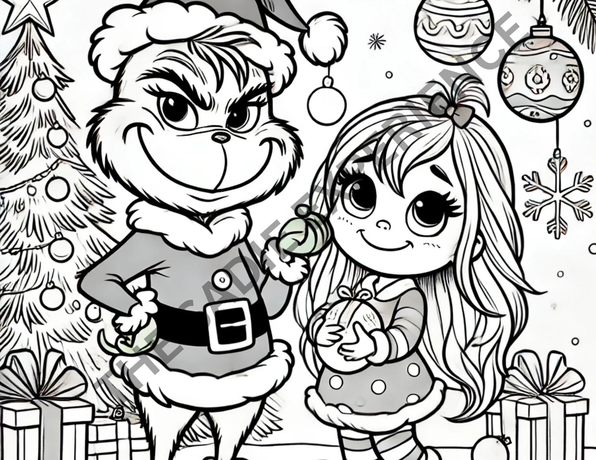 Grinch-themed Coloring Pages | Printable Holiday Fun - Etsy