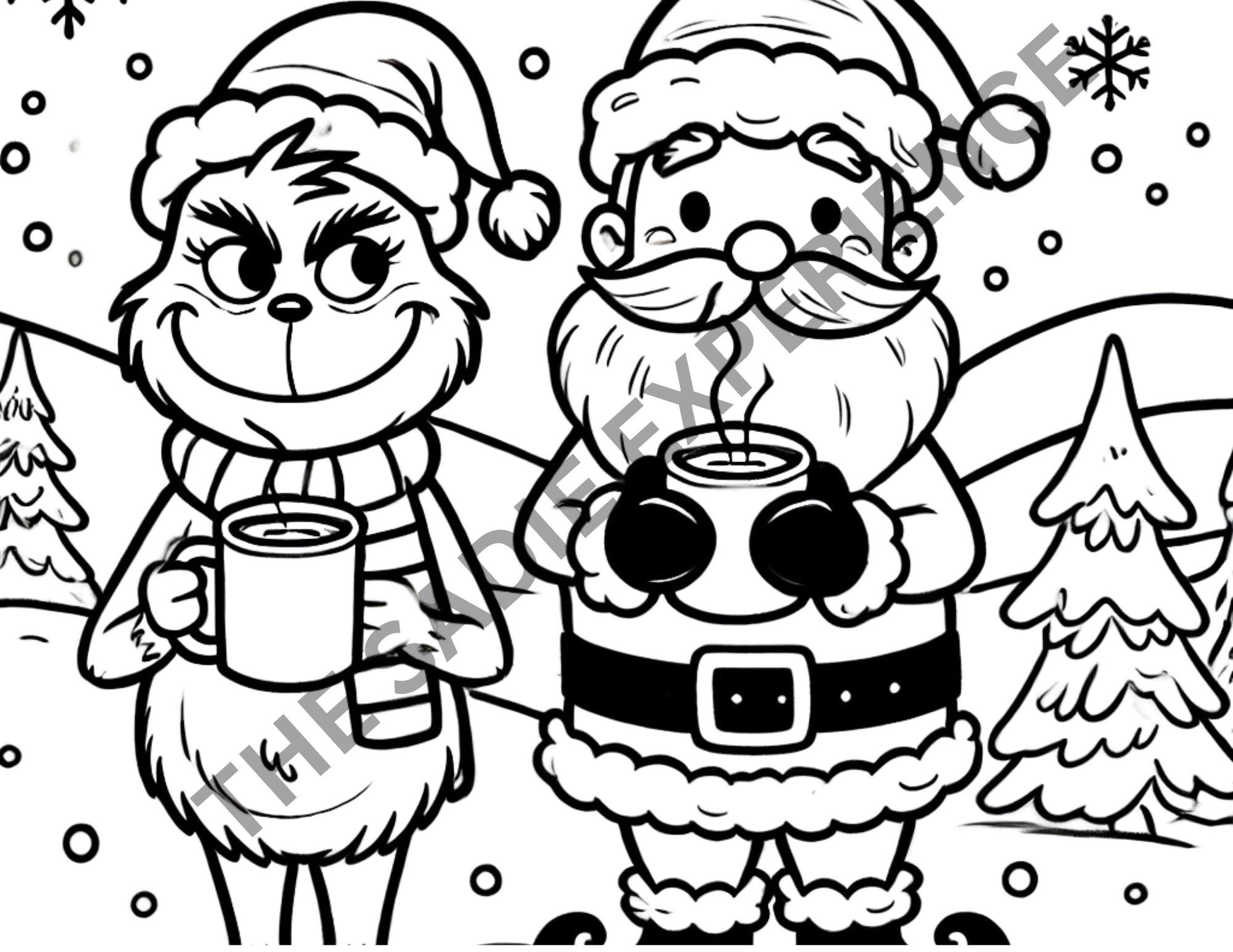 Grinch-themed Coloring Pages | Printable Holiday Fun - Etsy
