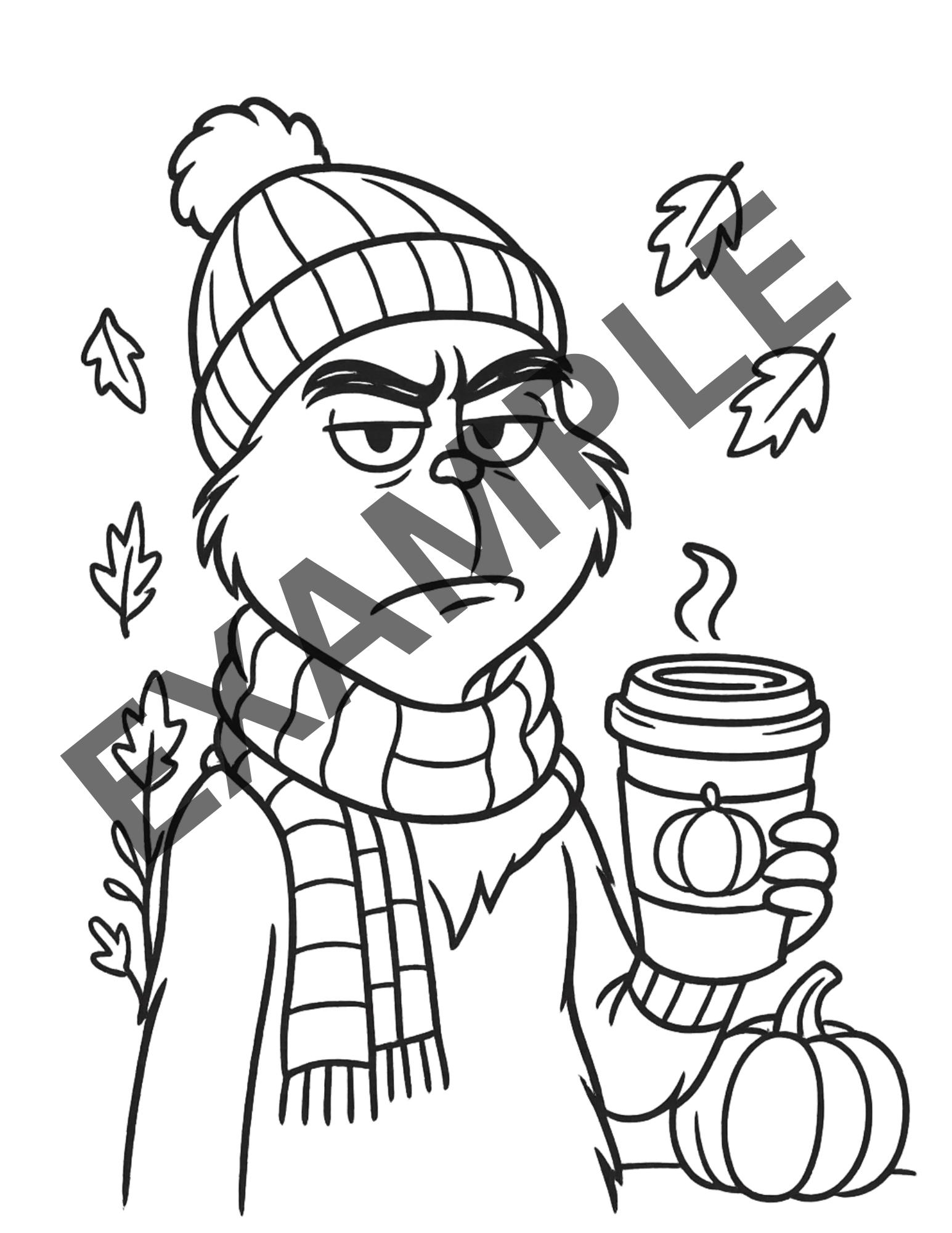 Grinch Fall Coloring Pages for Kids|printable & Downloadable Autumn ...