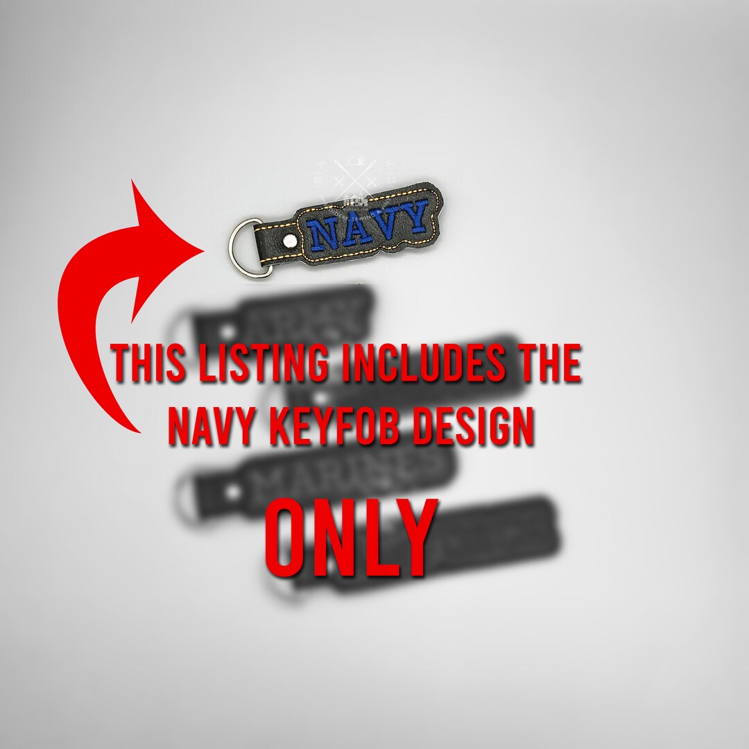 NAVY MILITARY Key Fob – ITH Machine Embroidery Design - Etsy