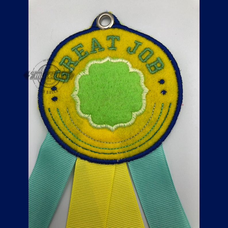 GREAT Job-in the Hoop Ribbon Award Monogram Initial ITH - Etsy